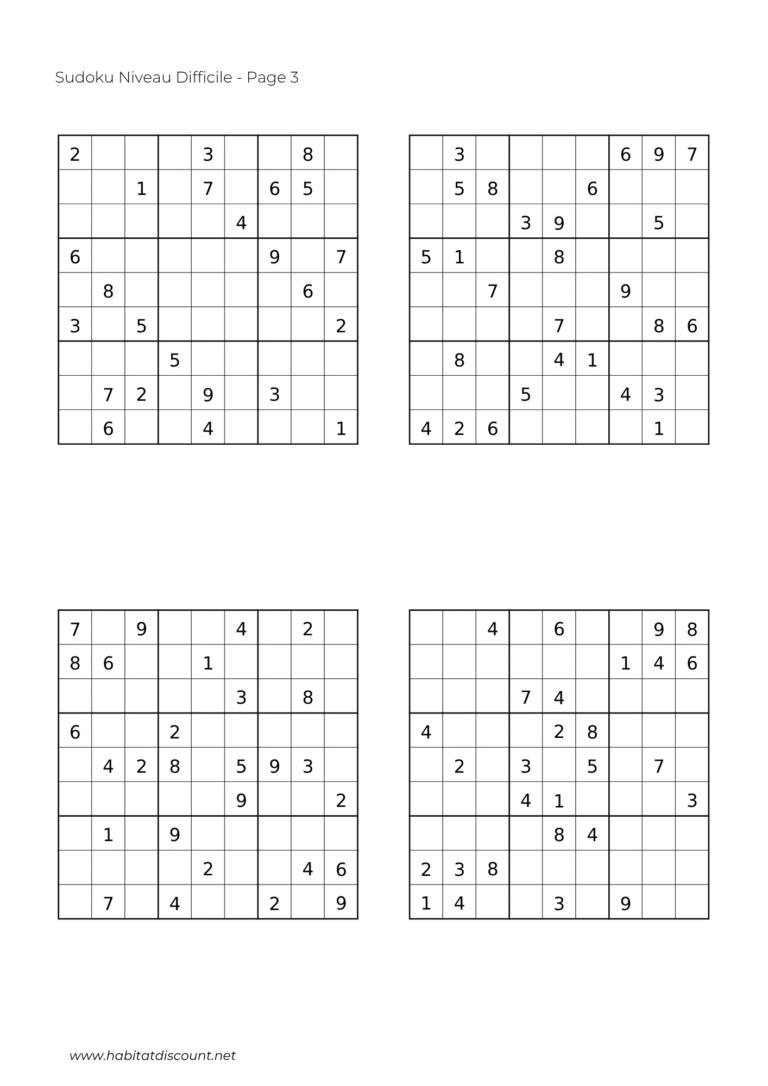 Sudoku GRATUIT à imprimer | Jeu Niveau Difficile, Expert, Facile