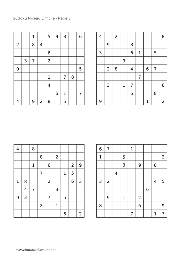 Sudoku GRATUIT à imprimer | Jeu Niveau Difficile, Expert, Facile