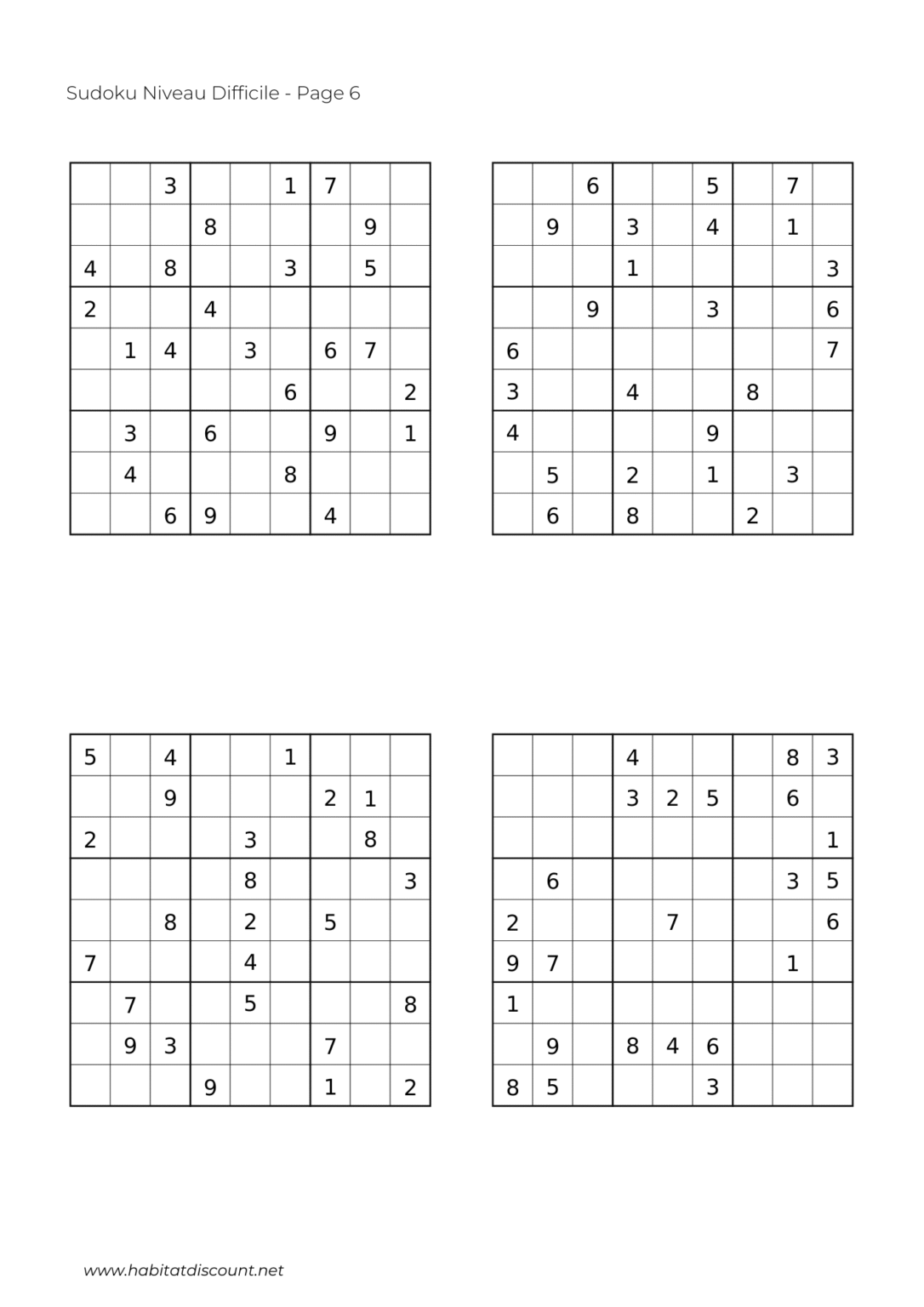 Sudoku GRATUIT à imprimer | Jeu Niveau Difficile, Expert, Facile