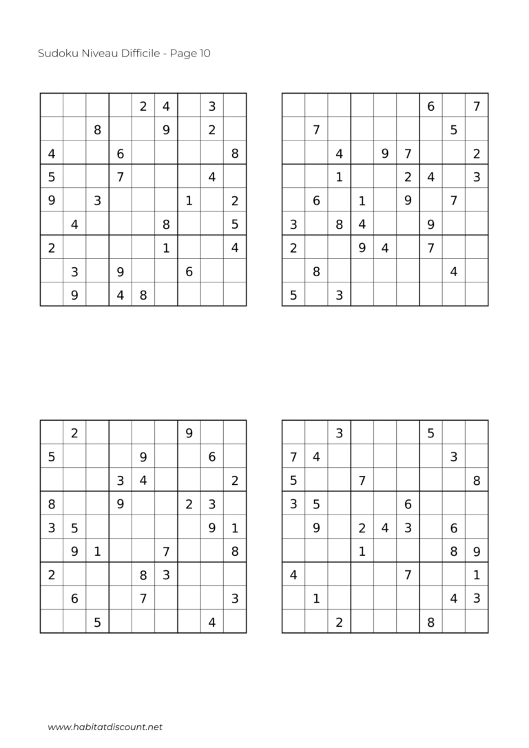 Sudoku GRATUIT à imprimer | Jeu Niveau Difficile, Expert, Facile