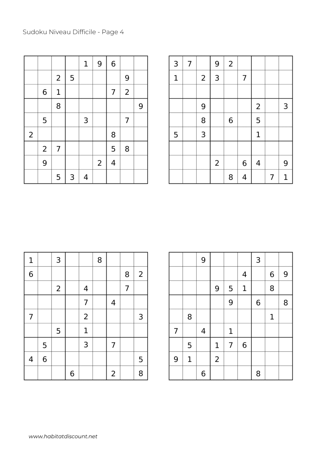 Sudoku GRATUIT à imprimer | Jeu Niveau Difficile, Expert, Facile
