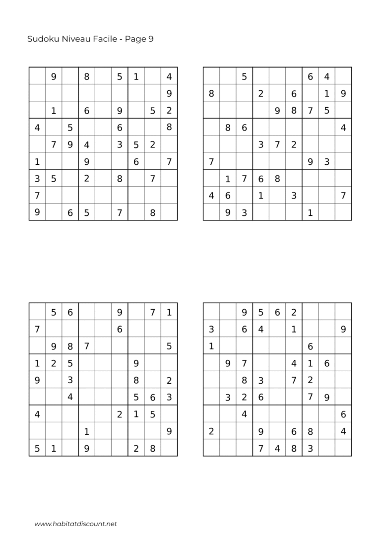 Sudoku GRATUIT à imprimer | Jeu Niveau Difficile, Expert, Facile