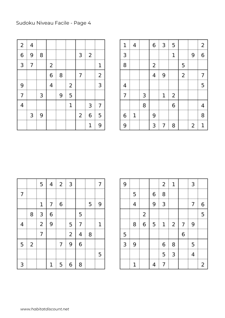 Sudoku GRATUIT à imprimer | Jeu Niveau Difficile, Expert, Facile