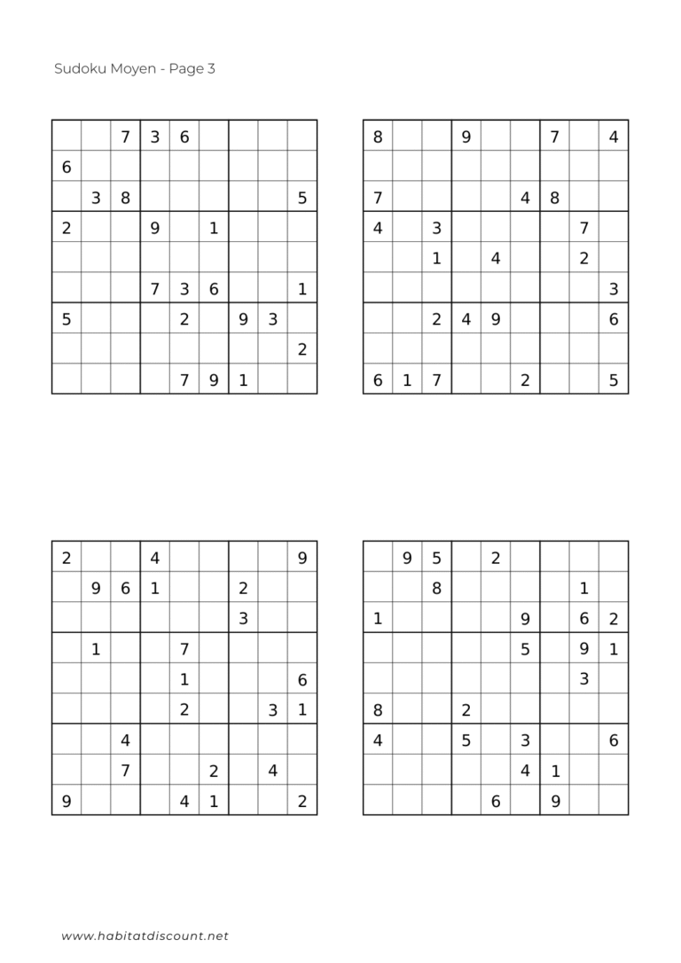 Sudoku GRATUIT à imprimer | Jeu Niveau Difficile, Expert, Facile